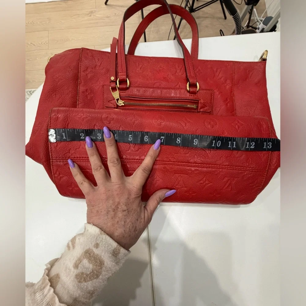 Louis Vuitton | Bags | Louis Vuitton Lumineuse Pm Red Empreinte Tote ...